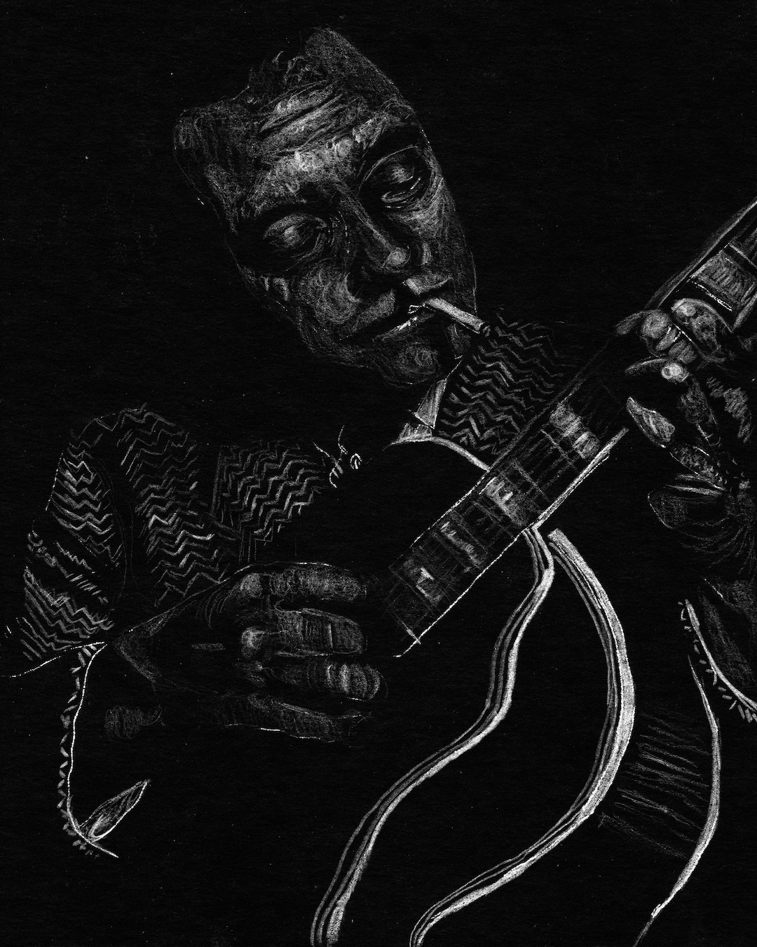 Django Reinhardt Digital Download Black & White Jazz Art Poster Print ...