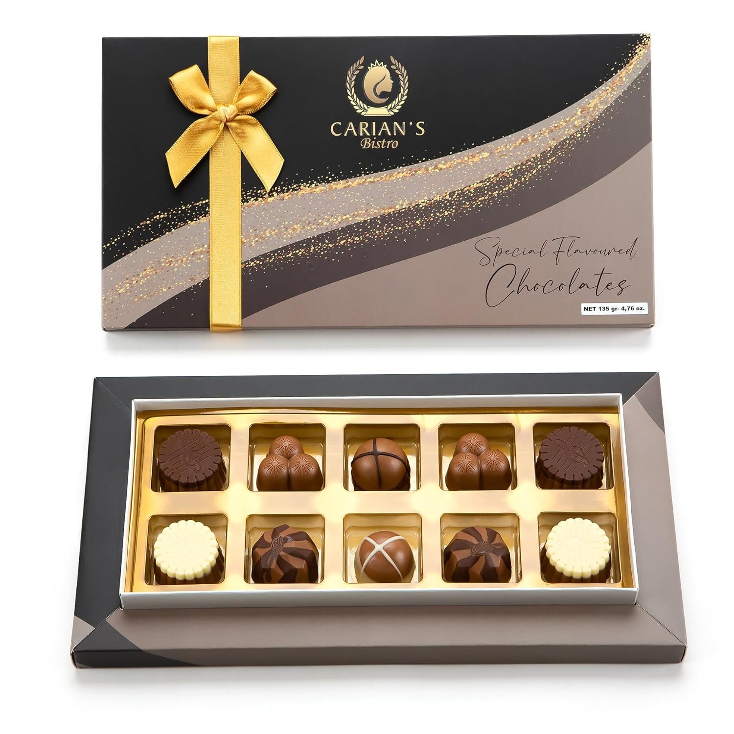 CARIANS Bistro Chocolate Gift Box, Elegant Pralines Gift, Boxed for ...