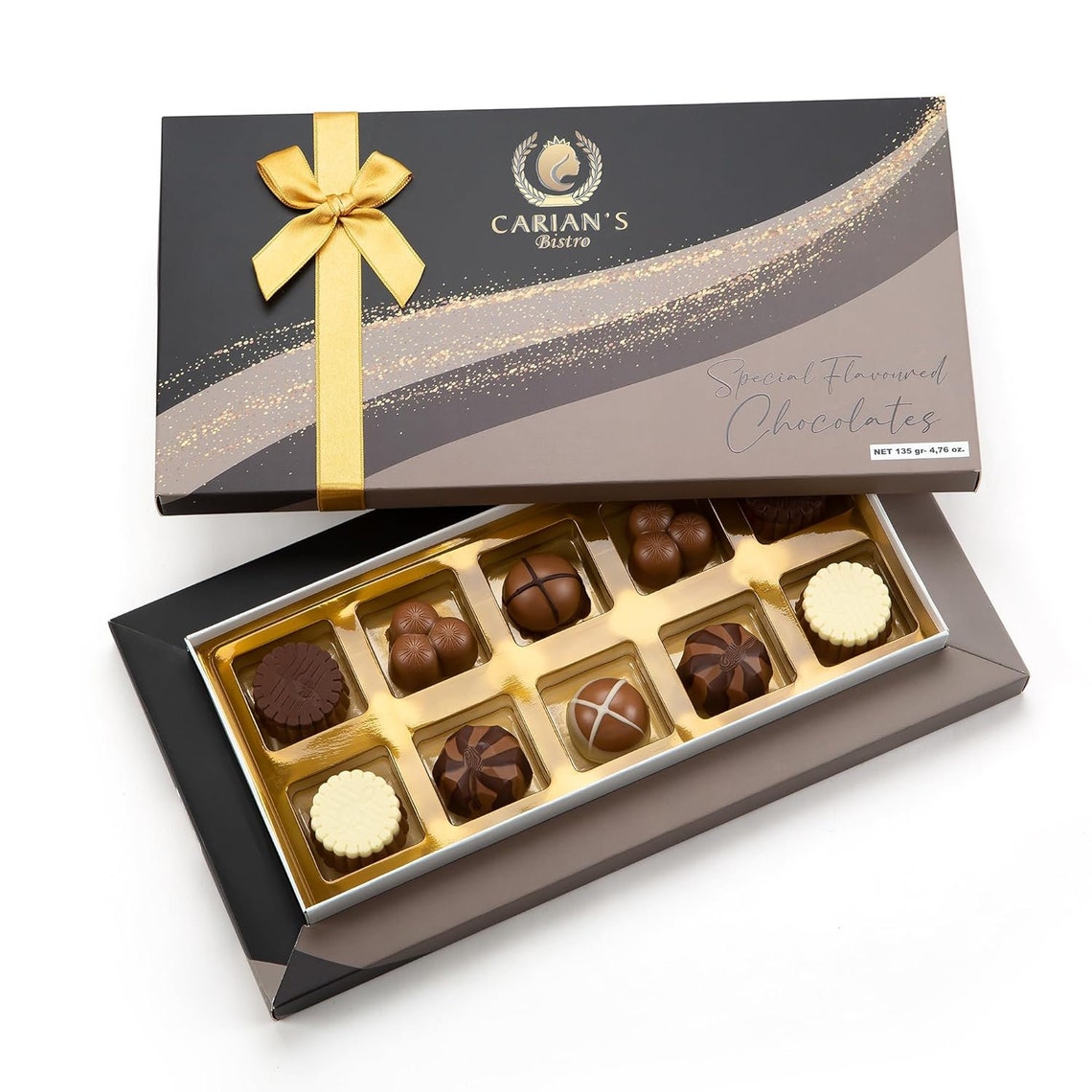 CARIANS Bistro Chocolate Gift Box, Elegant Pralines Gift, Boxed for ...