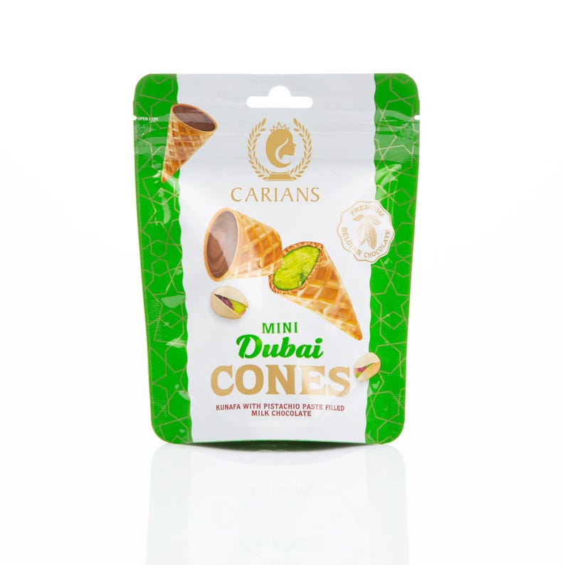 Dubai Pistachio Chocolate Mini Cones - 12 Pack Party Box - Etsy