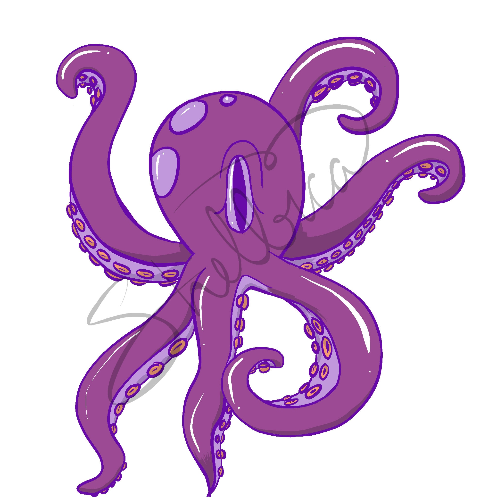 Cute Octopus Design - Digital Download, Instant Download in PNG, SVG ...