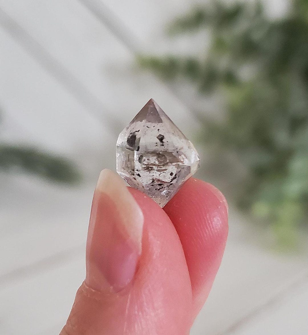 Mini Black Phantom Quartz Double Terminated Points, Black Tibetan ...