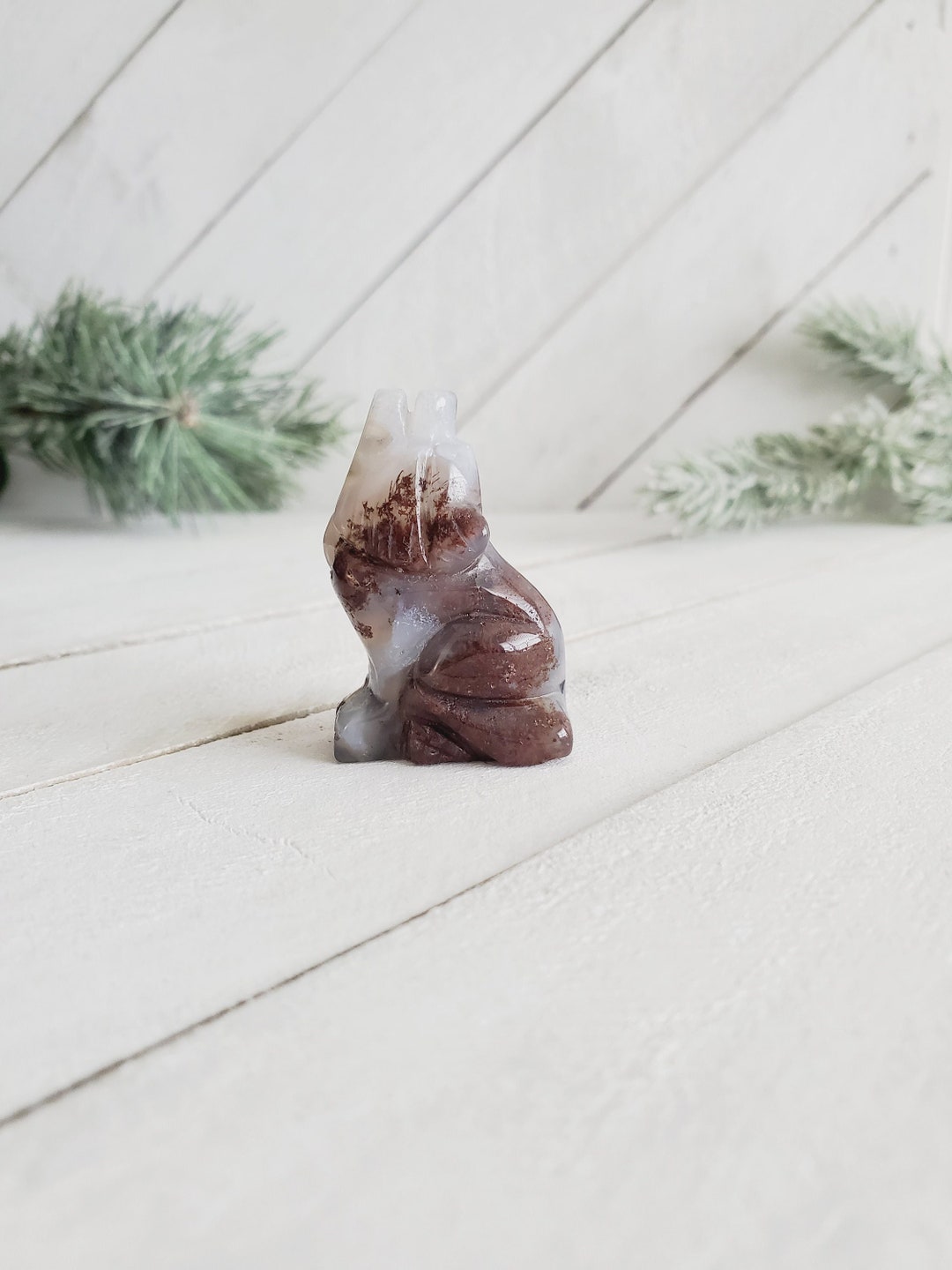 Moss Agate Wolf, Red Agate Wolf, Crystal Wolf, Wolf Totem, Wolf - Etsy