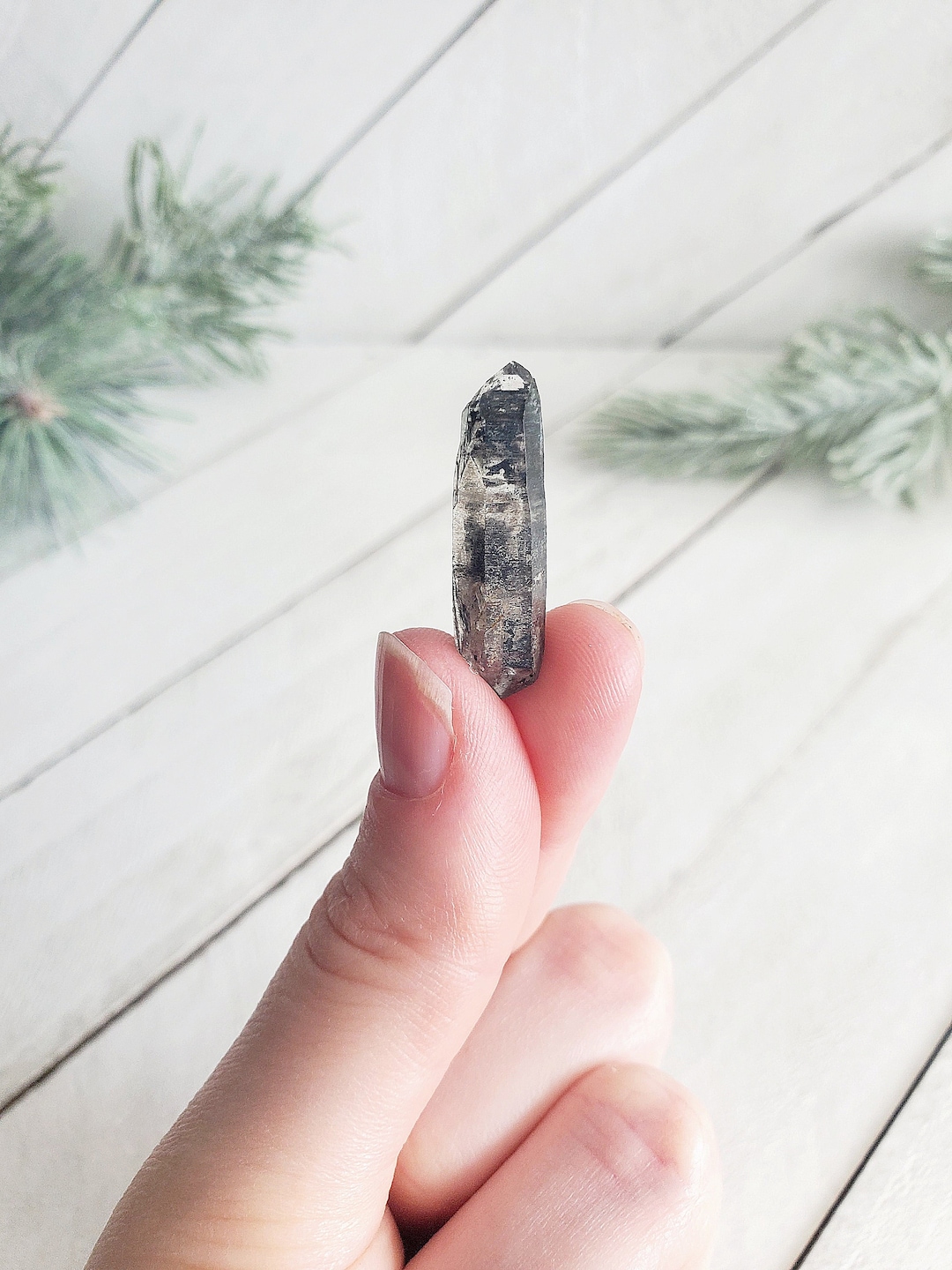 Mini Black Phantom Quartz Double Terminated Points, Black Tibetan ...