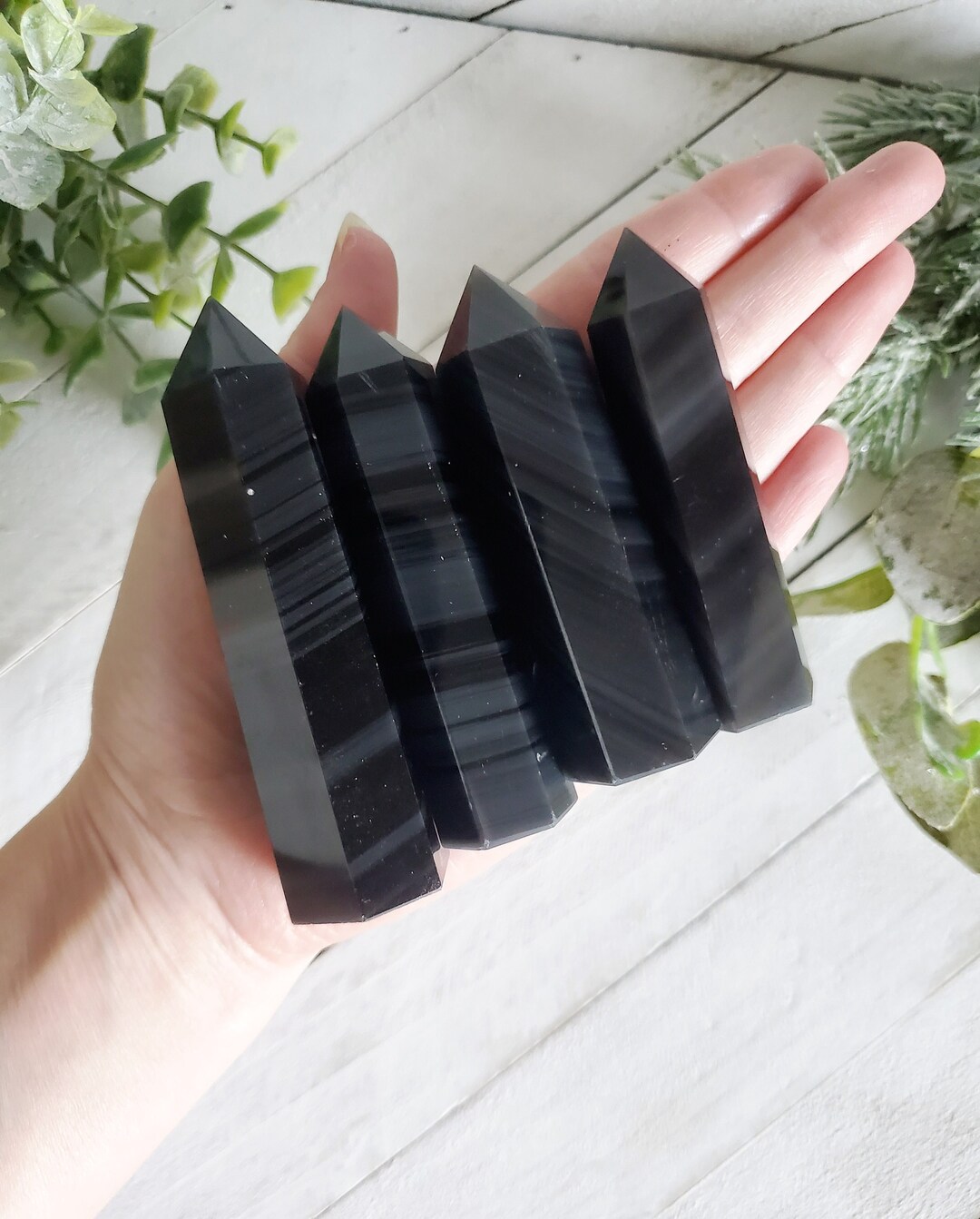Black Obsidian Towers, Banded Obsidian, Textured Obsidian, Obsidian ...
