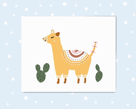 Easy Paint by Numbers Lama Colouring Alpaca Art Cute | Etsy