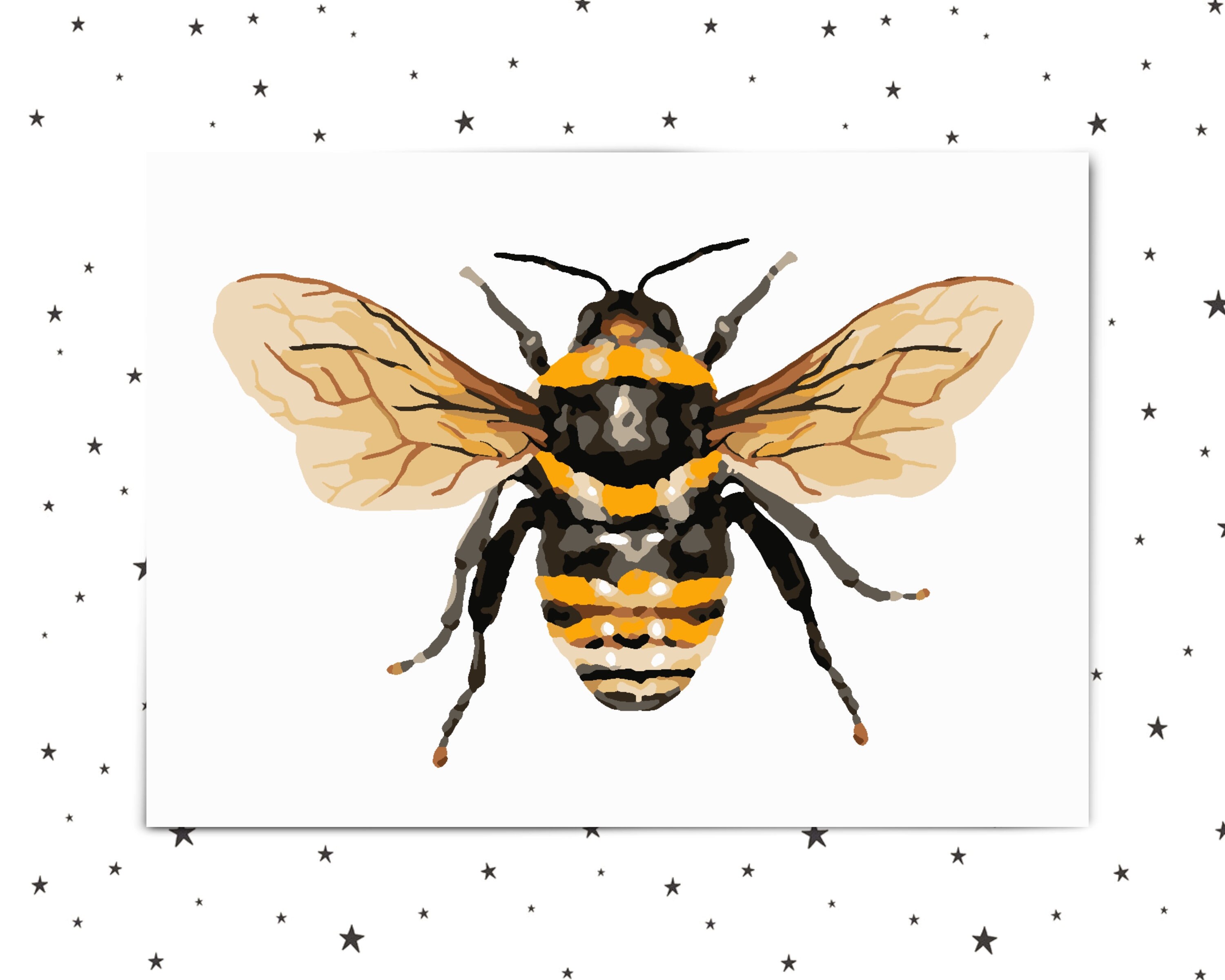 Bumble Bee Paint By Numbers Printable Paint Kit for Adult | Etsy