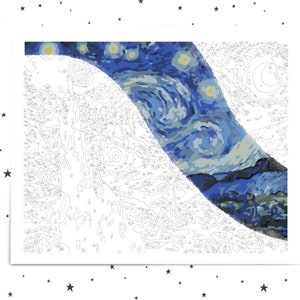 Paint by Numbers Van Gogh Starry Night Activity Kit Adult Printable ...