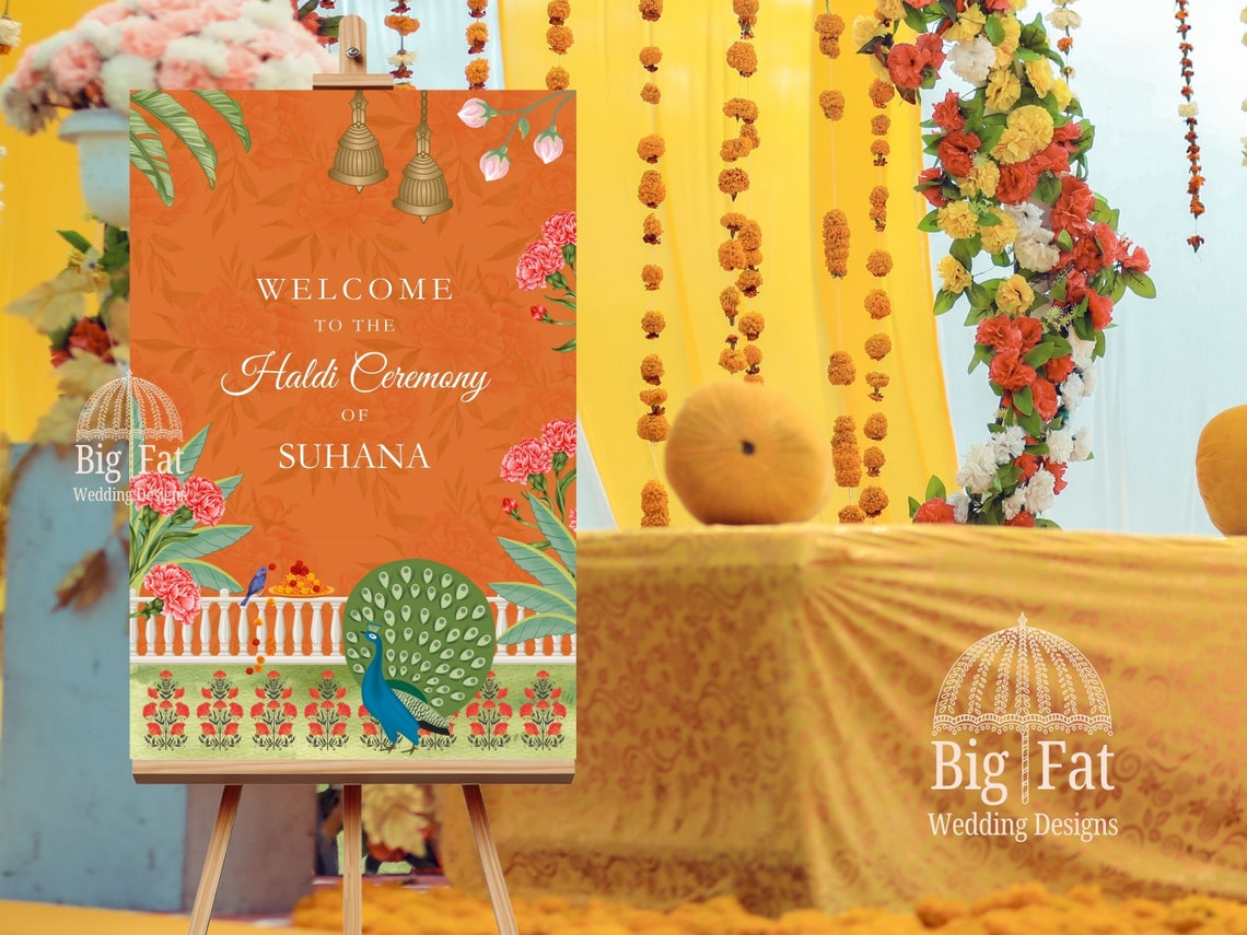 Haldi Welcome Signs as Haldi Welcome Board, Haldi Decor Pithi Welcome ...
