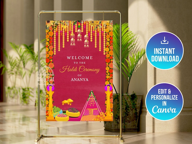 Haldi Welcome Sign Haldi Decoration, Pithi Signages Welcome to Haldi ...