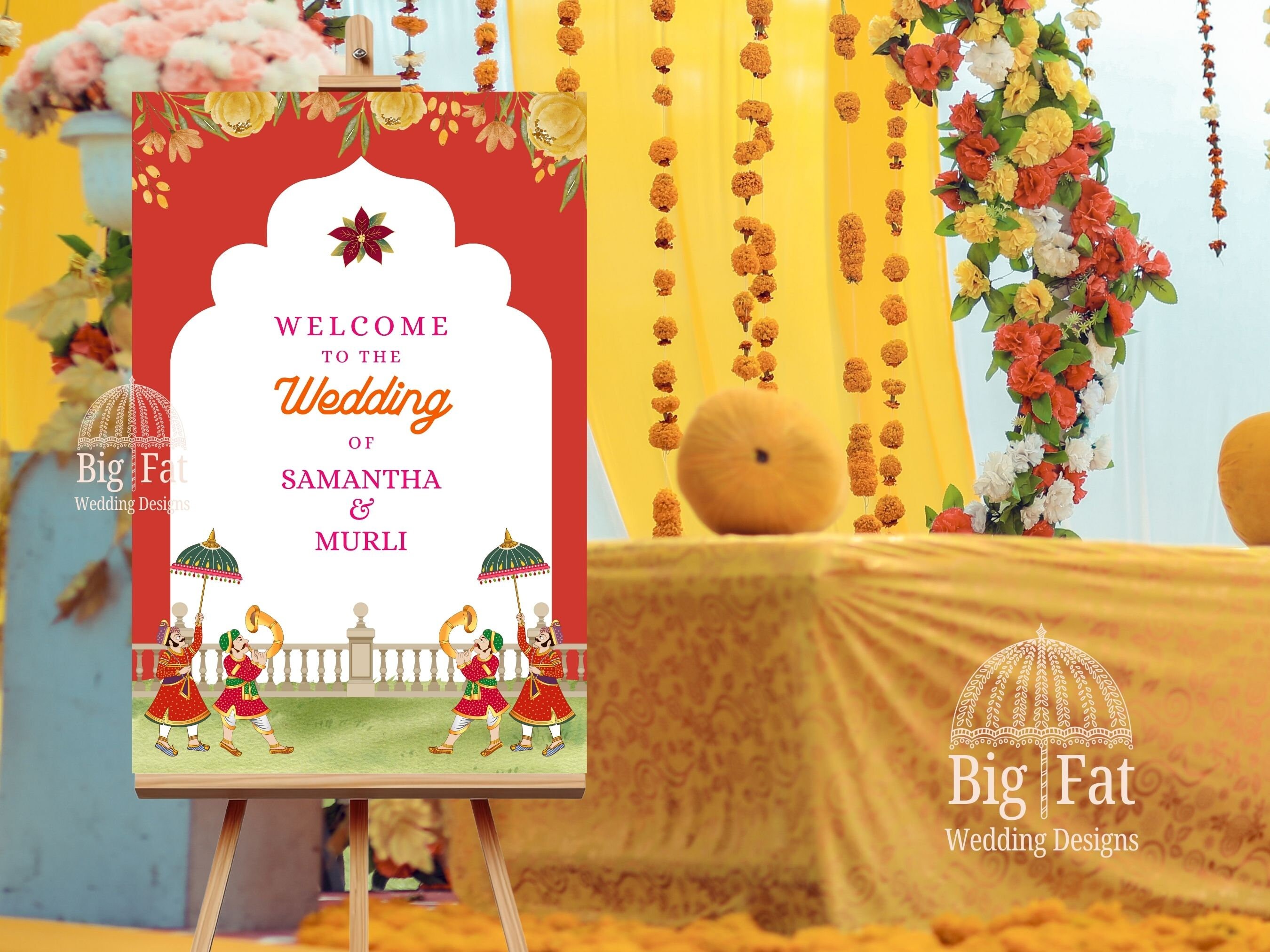 Wedding Entrance Signage for Hindu, South Indian and Gujarati Weddings ...