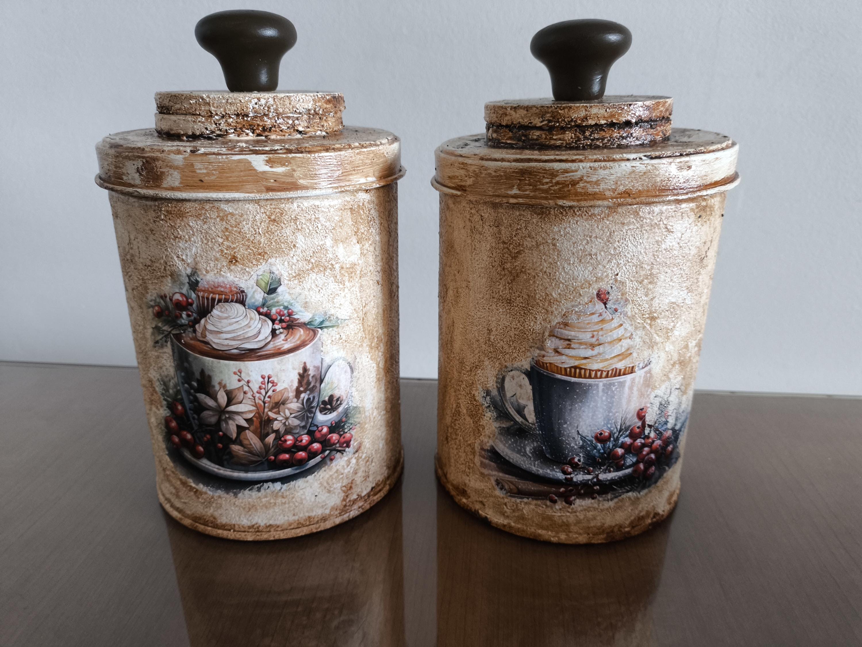 Recycled Cans,decoration,cookie Jars,recycled,candy Jars,christmas ...