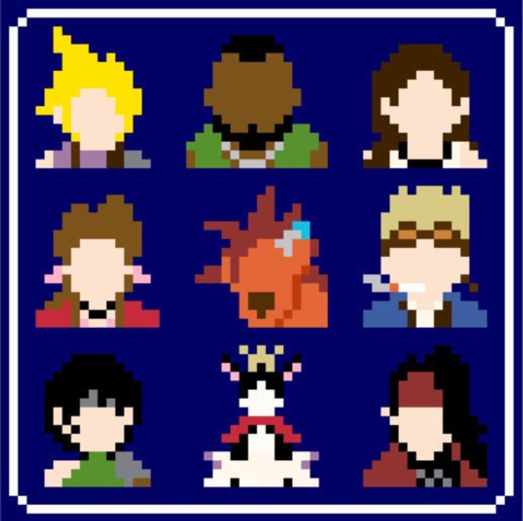 FFVII Character Minis - Final Fantasy VII Cross Stitch PDF Pattern - Etsy