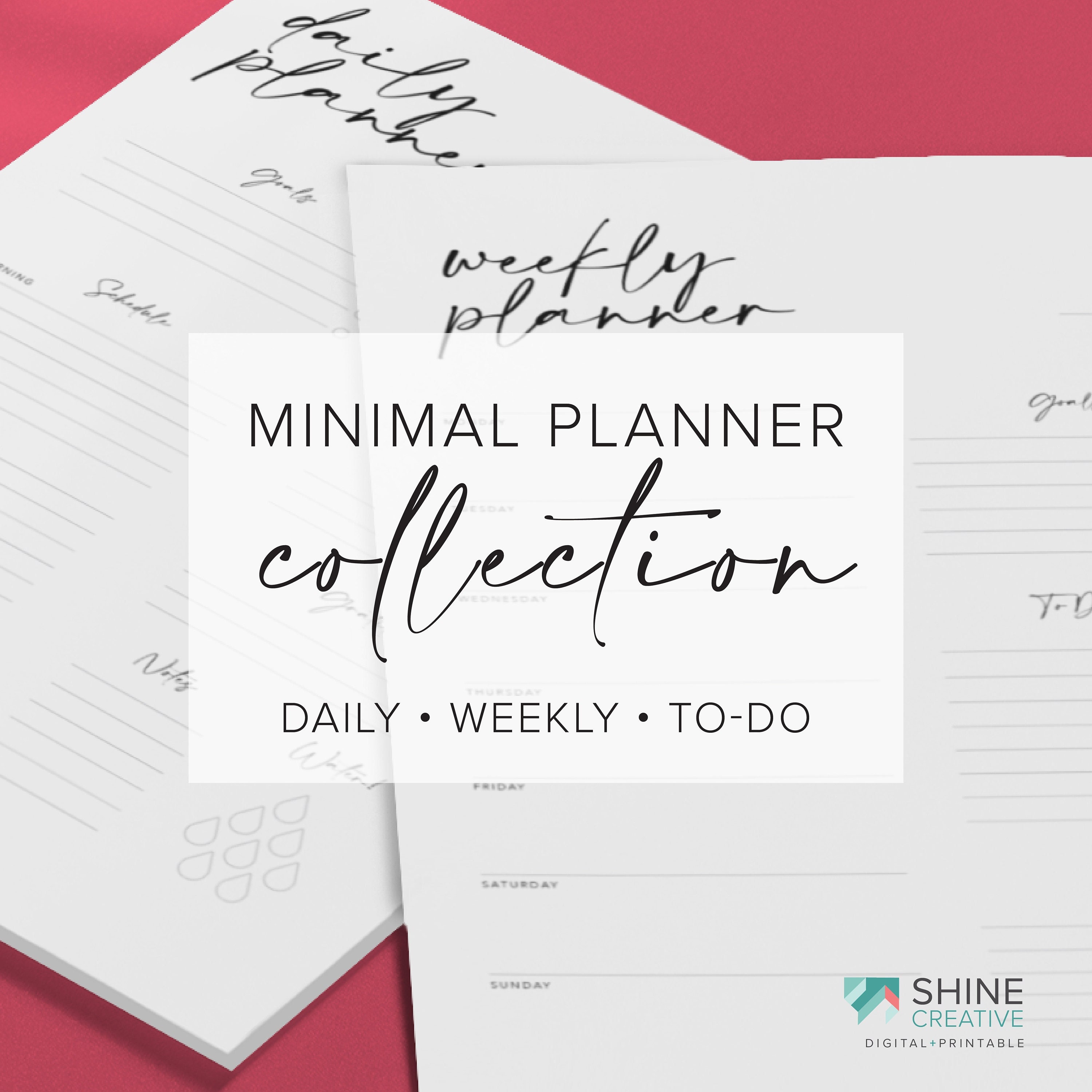 Minimal Printable Planner Collection - Daily, Weekly, and To-do List ...