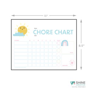 Summer Themed Kids' Chore Chart | Printable PDF | 8.5x11" - Etsy