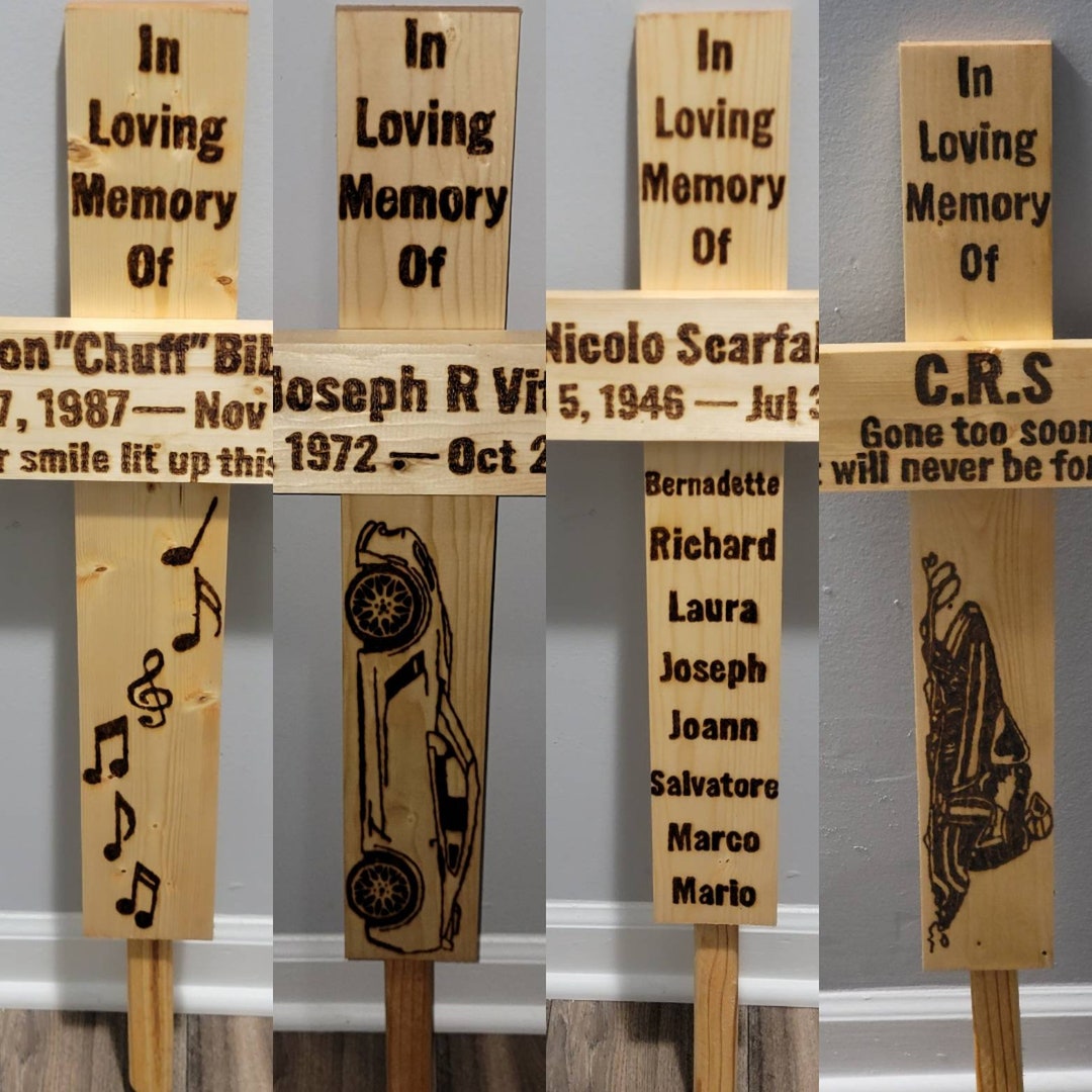 Memorial Wood Crosses Personalized, Grave Markers, Lost Loved One Gift ...
