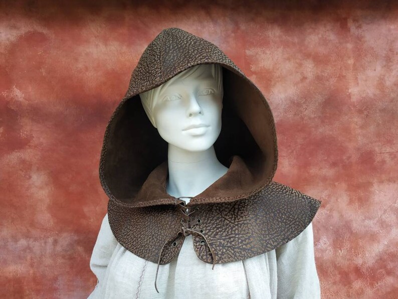 Medieval Leather Hood Leather Capelet Assassin Leather Hood | Etsy