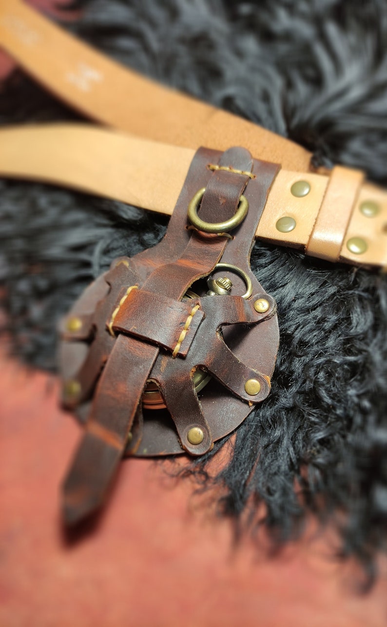 Steampunk Compass Leather Holster Steampunk Leather Holder | Etsy