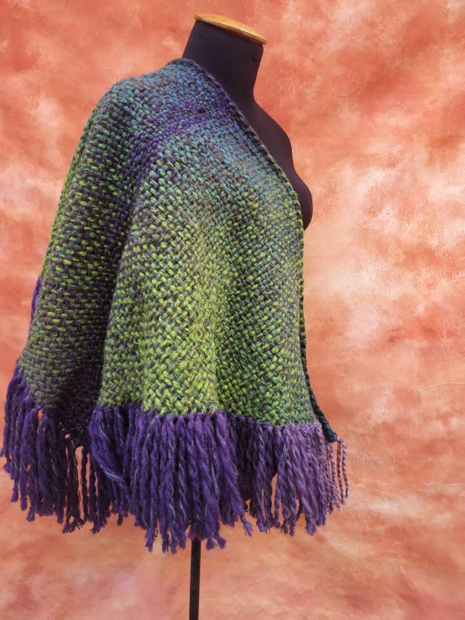 Hand Woven Wool Triangle Shawl Medieval Shawl Witchy Wrap - Etsy