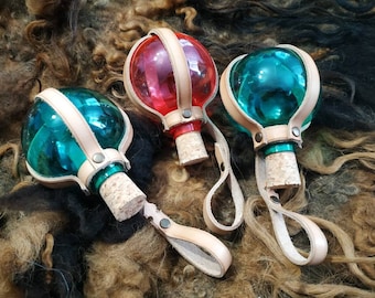 Leather Potion Bottle Holder / Glass Flask / Leather Bottle Strap ...