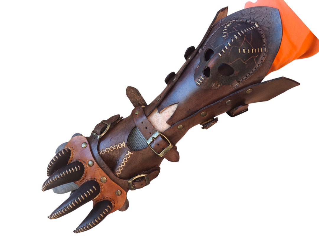 LARP Leather Bracers, Berserker Barbarian Bracers, Pagan Bracers With ...