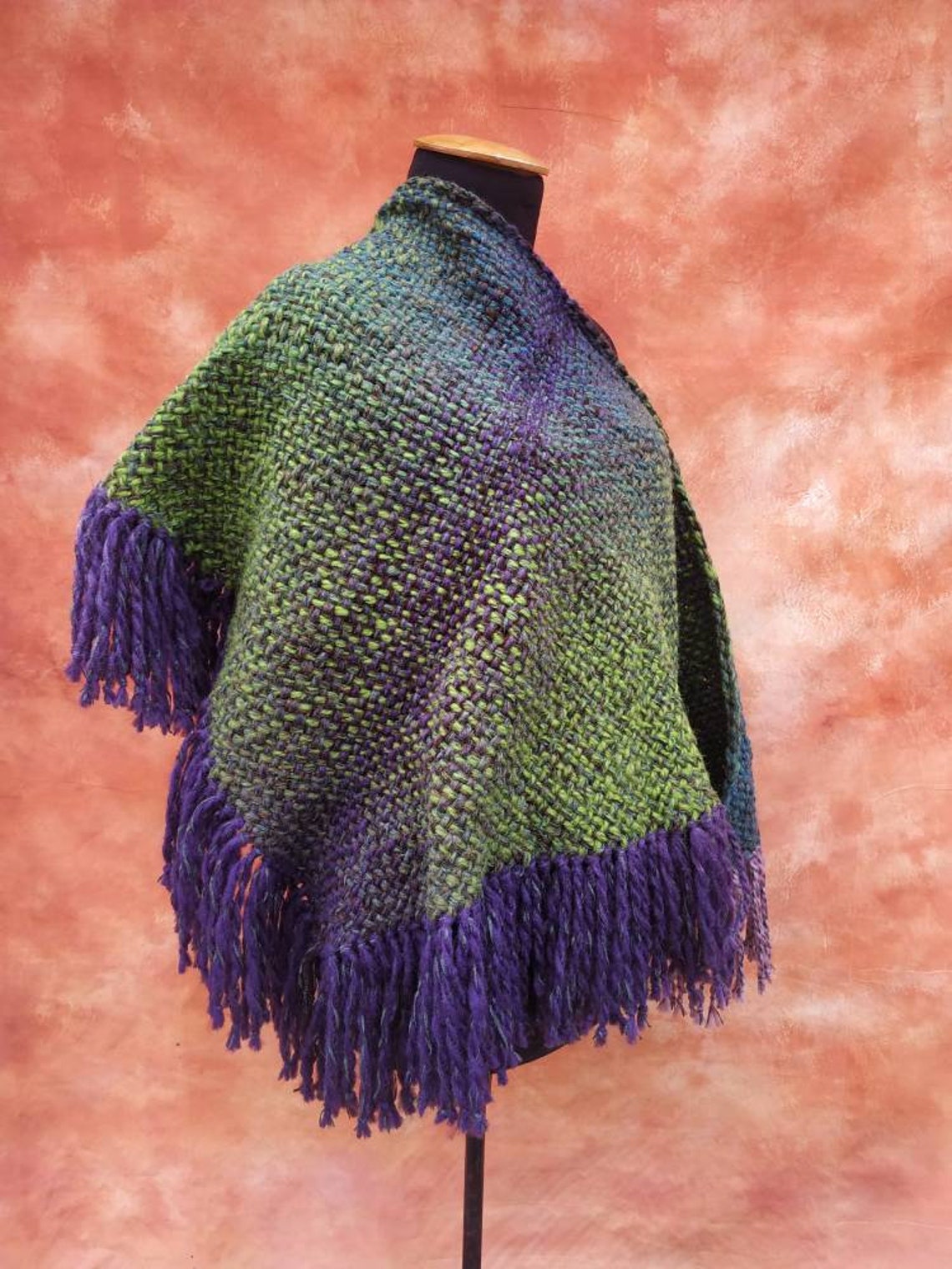 Hand Woven Wool Triangle Shawl Medieval Shawl Witchy Wrap - Etsy