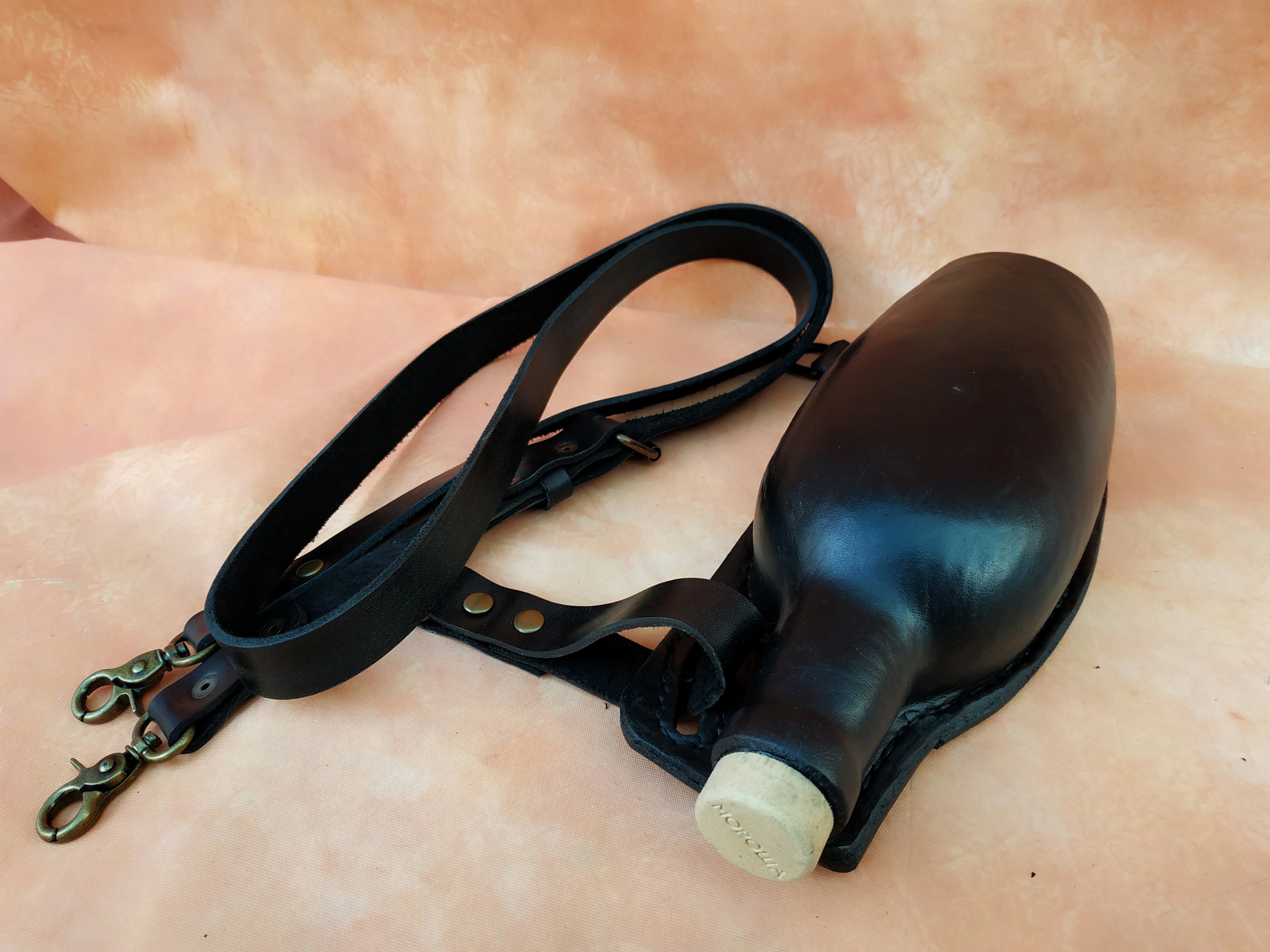 Glass Leather Bottle Medieval Leather Water Bottle Medieval | Etsy UK