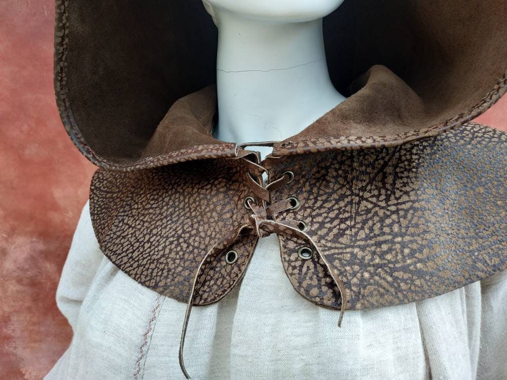 Medieval Leather Hood Leather Capelet Assassin Leather Hood | Etsy