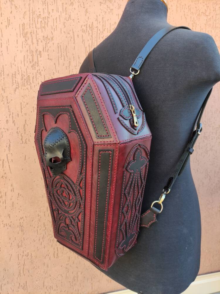Leather Coffin Backpack Coffin Bag Leather Coffin - Etsy