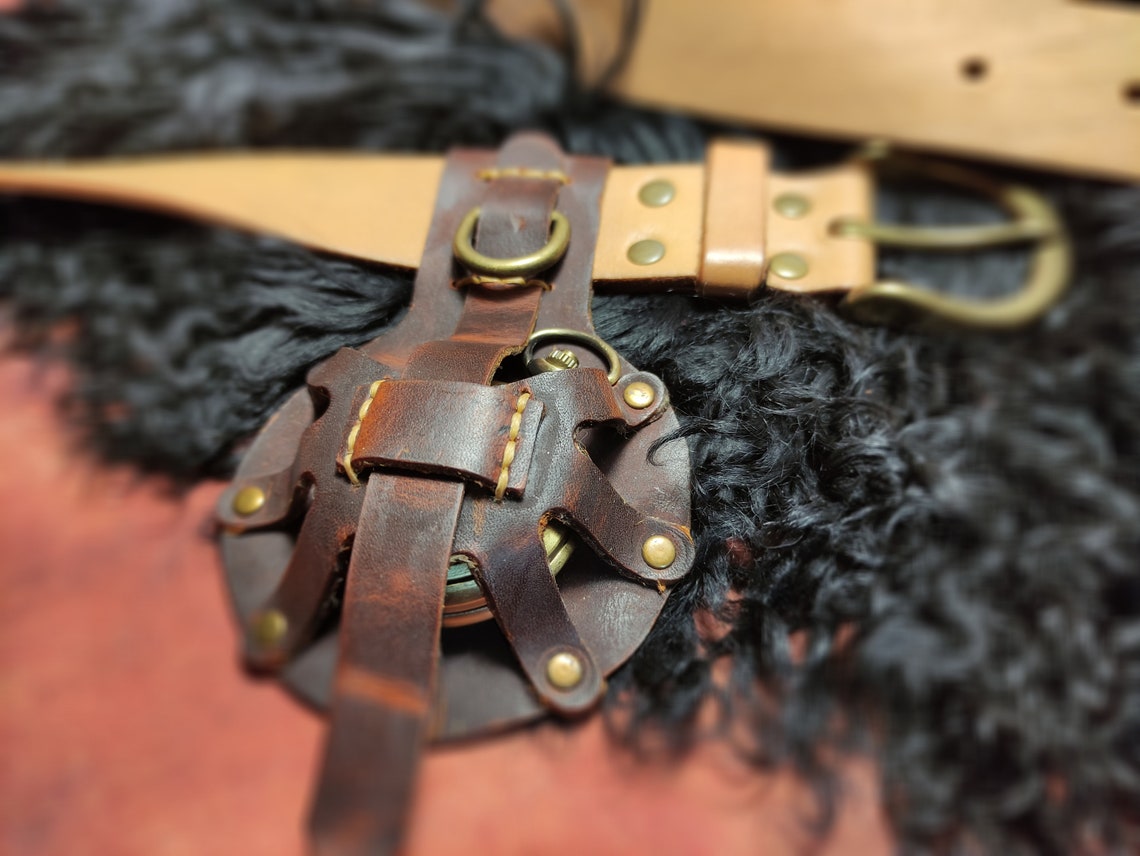 Steampunk Compass Leather Holster Steampunk Leather Holder | Etsy