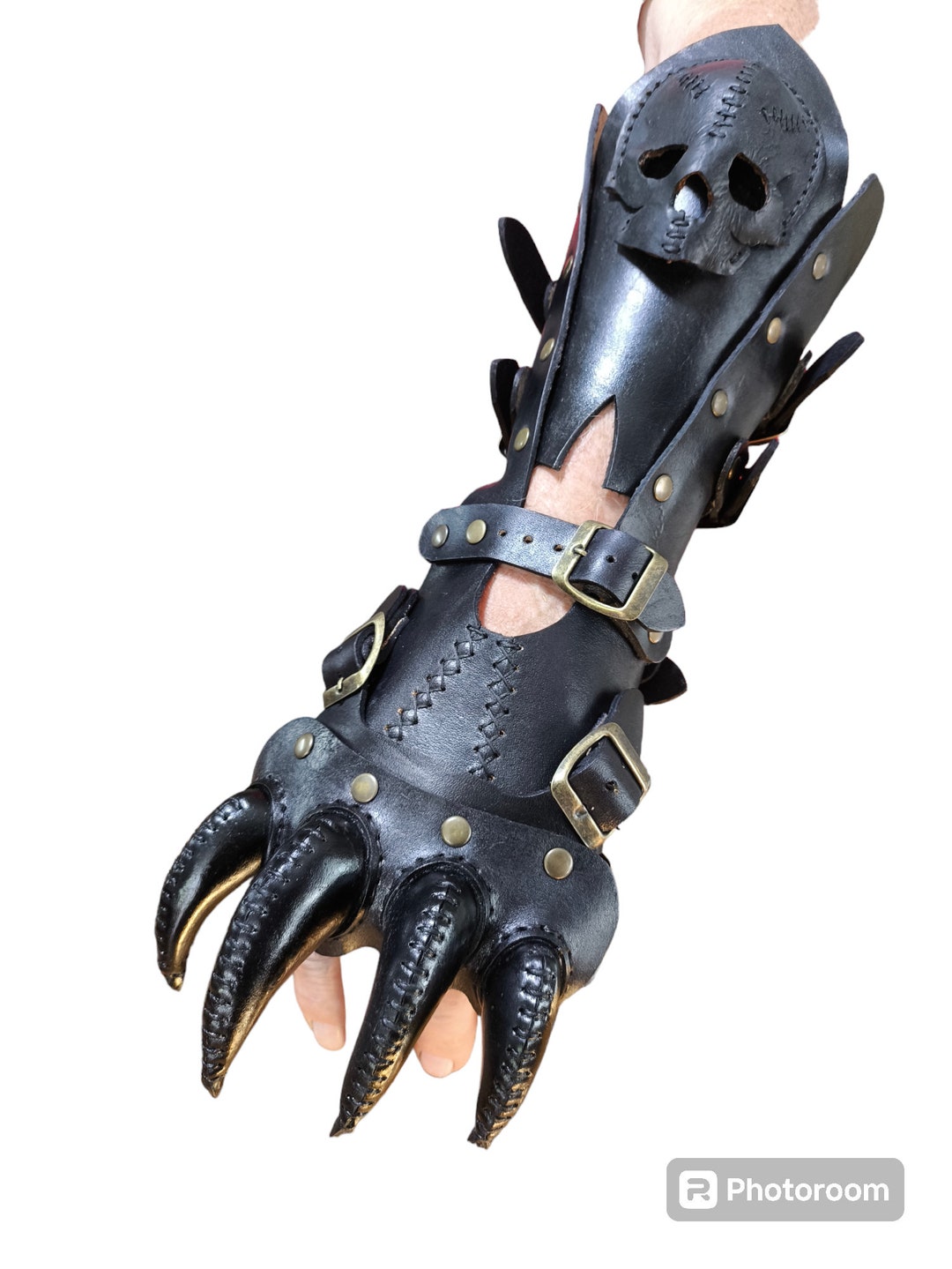 LARP Leather Bracers, Berserker Barbarian Bracers, Pagan Bracers With ...