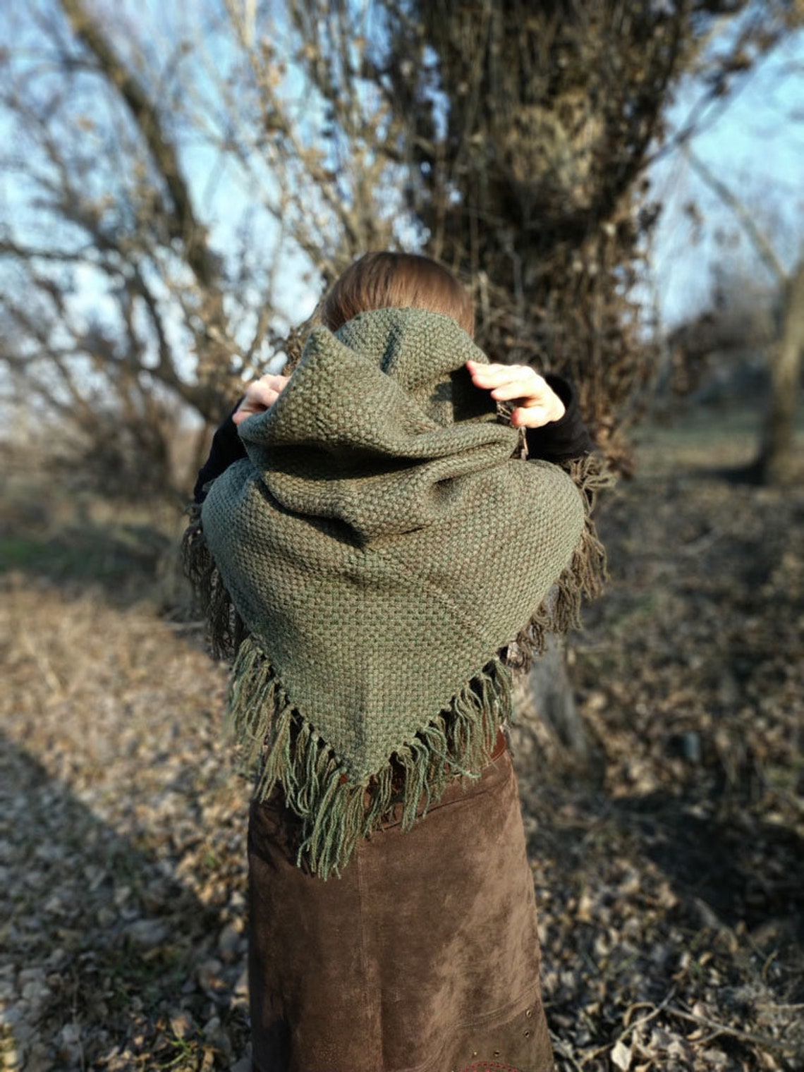 Handwoven wool hood Viking hood medieval monk's hood | Etsy