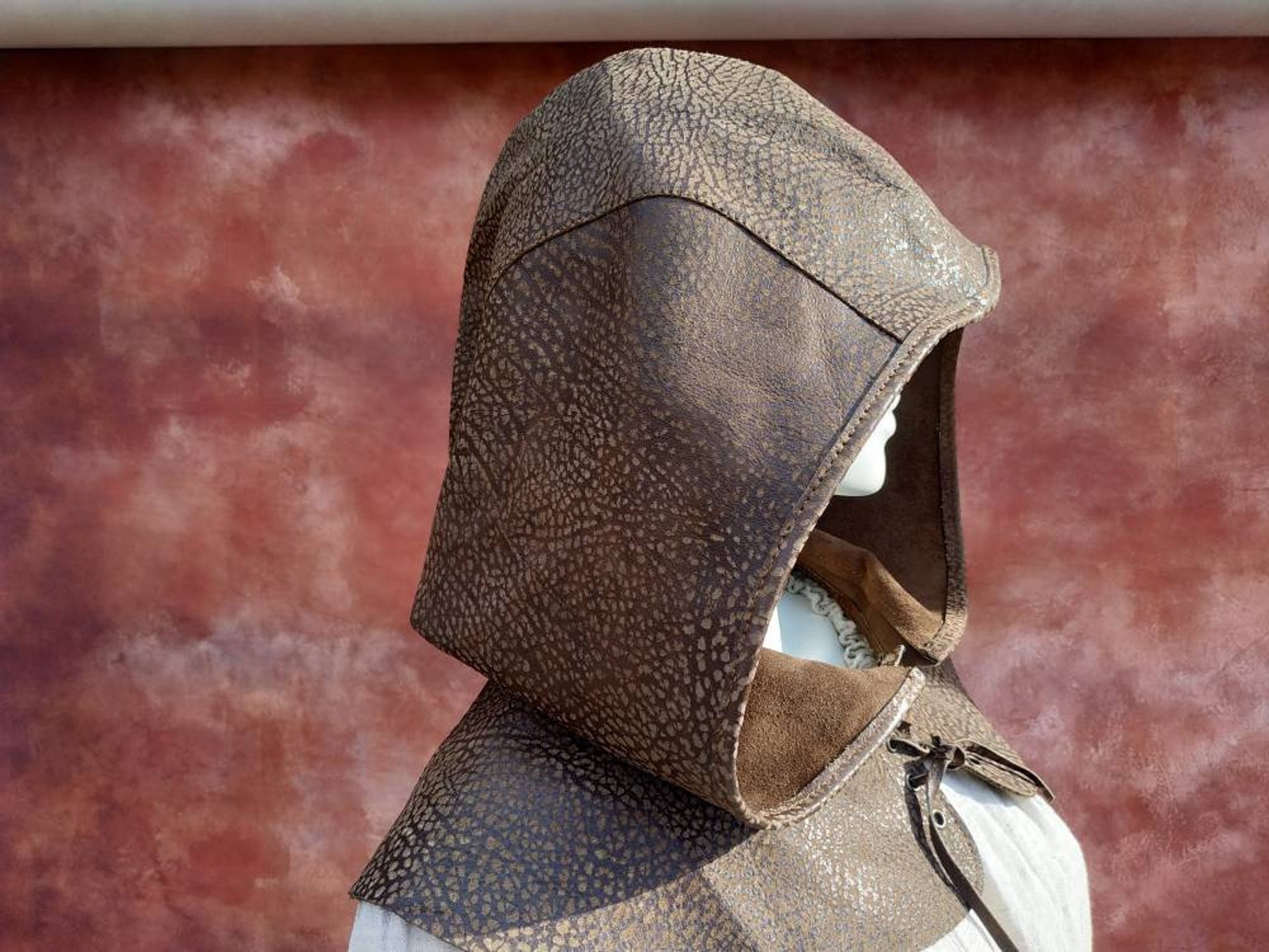 Medieval Leather Hood Leather Capelet Assassin Leather Hood | Etsy