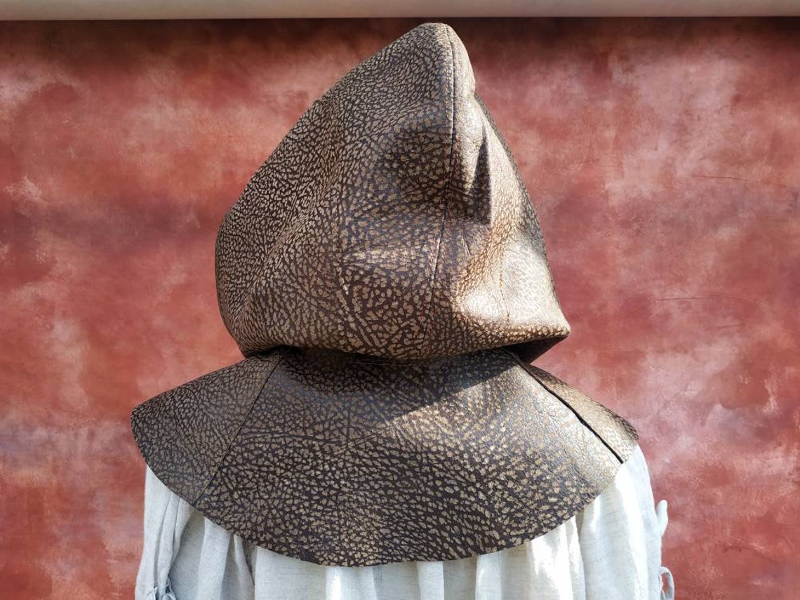 Medieval Leather Hood Leather Capelet Assassin Leather Hood | Etsy