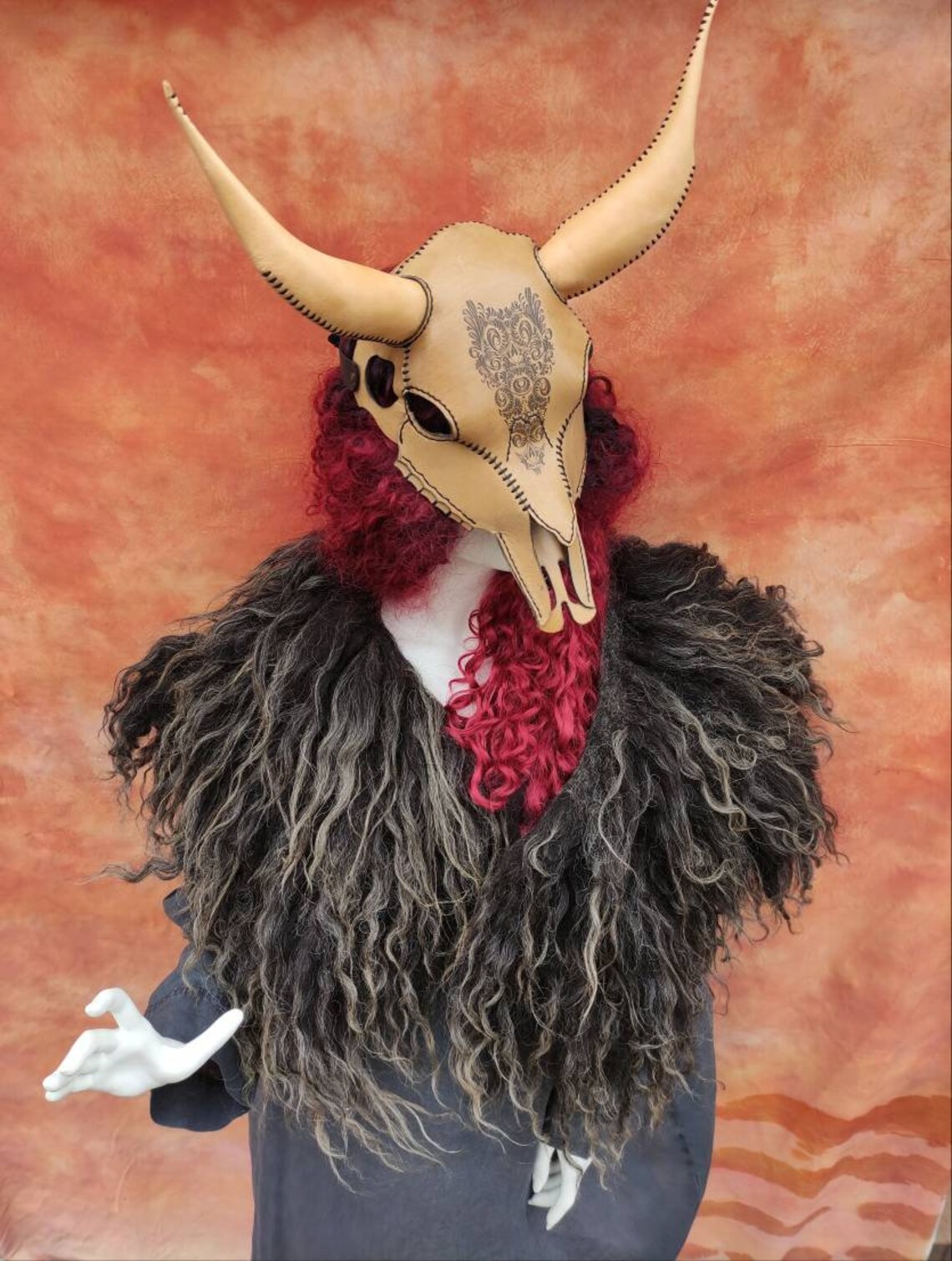 Bull Skull Leather Mask: Gothic Ox Costume, LARP Medieval Accessory - Etsy