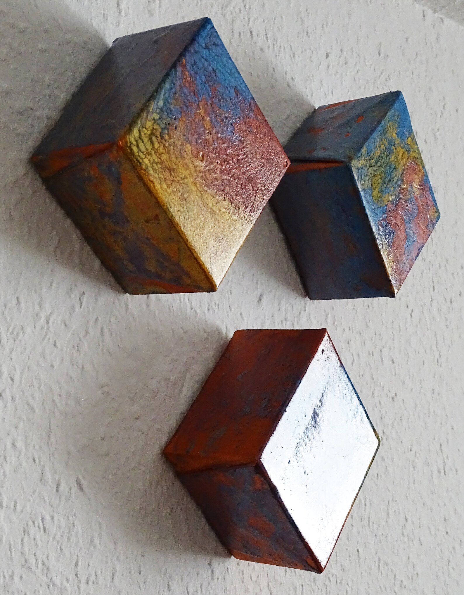 Abstract Painting / Colorful Cube 1 / Pouring Painting / | Etsy