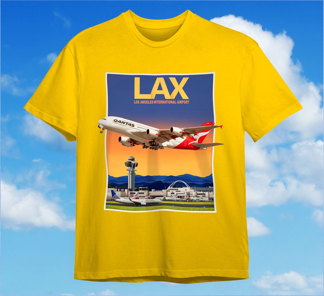 Qantas LAX Shirt With Qantas A380 - Etsy