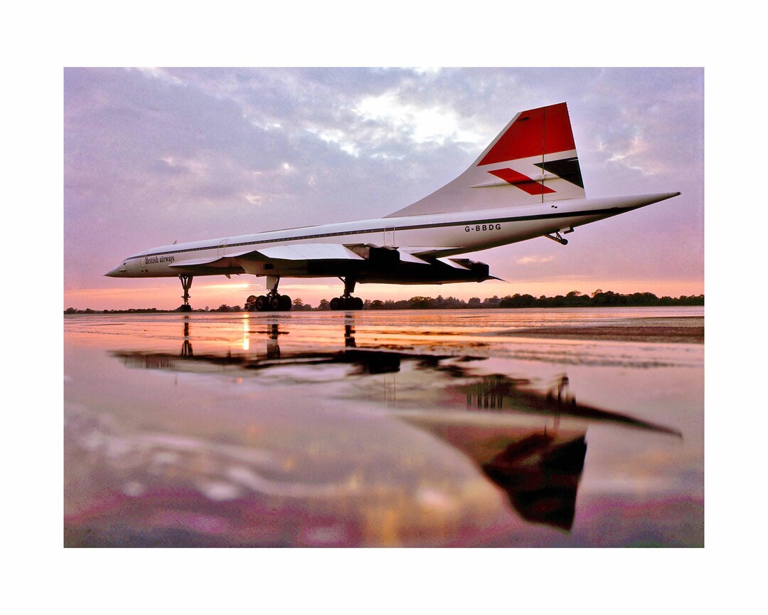 Concorde on the Ground at Heathrow Airport Aviation Memorabilia Art ...