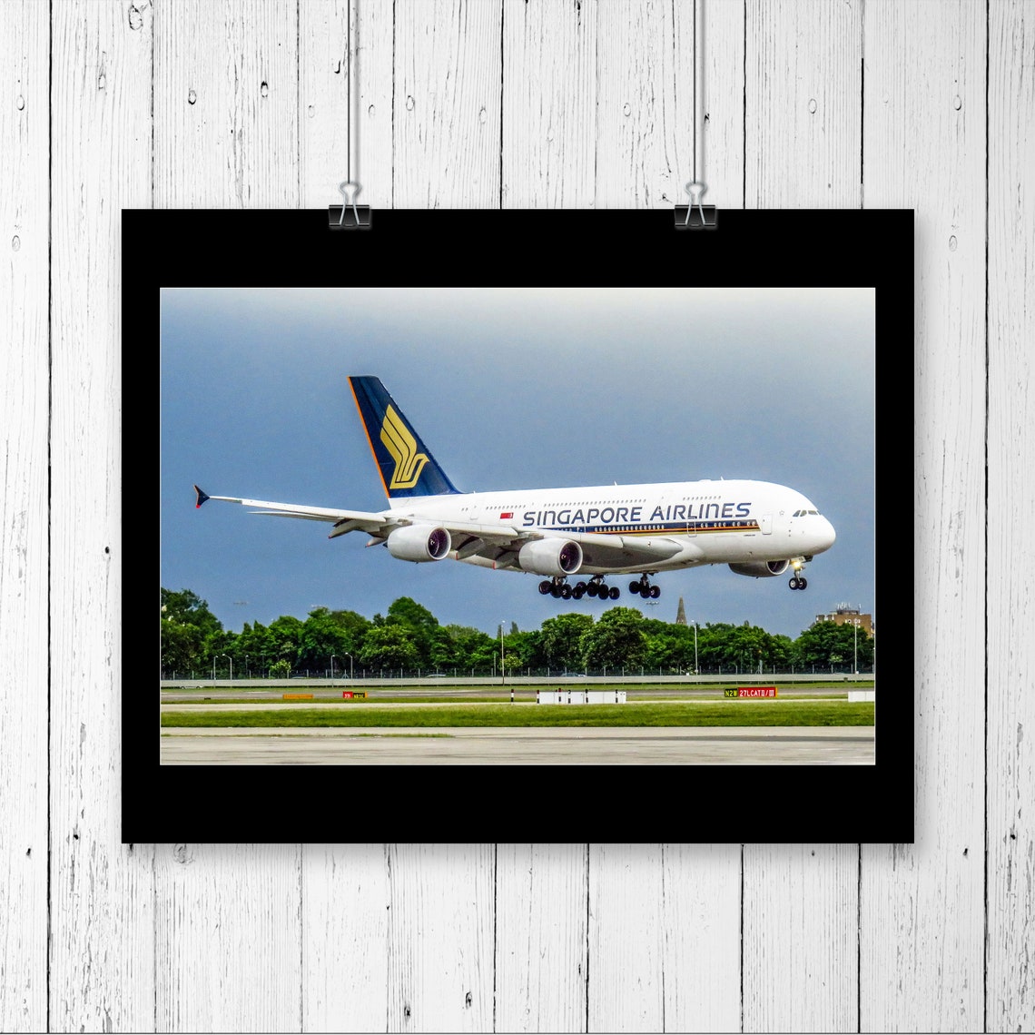 Singapore Airlines Airbus A380 Aviation Memorabilia Art Decor Poster ...