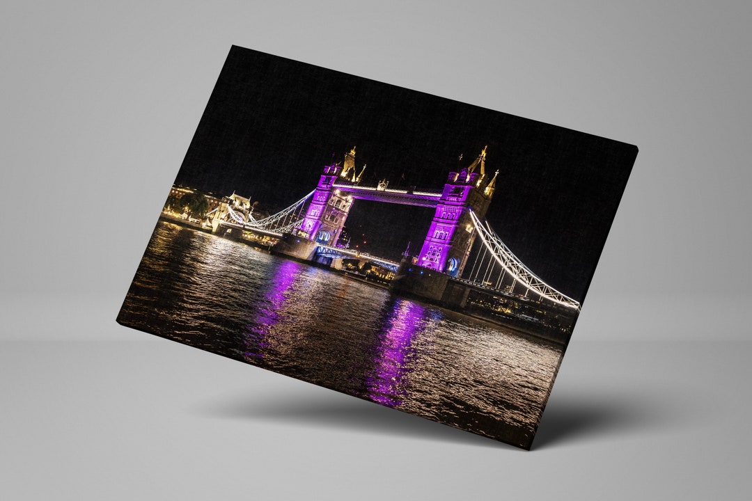 Tower Bridge London Queen Elizabeth Tribute Landscape Canvas Wall Art ...