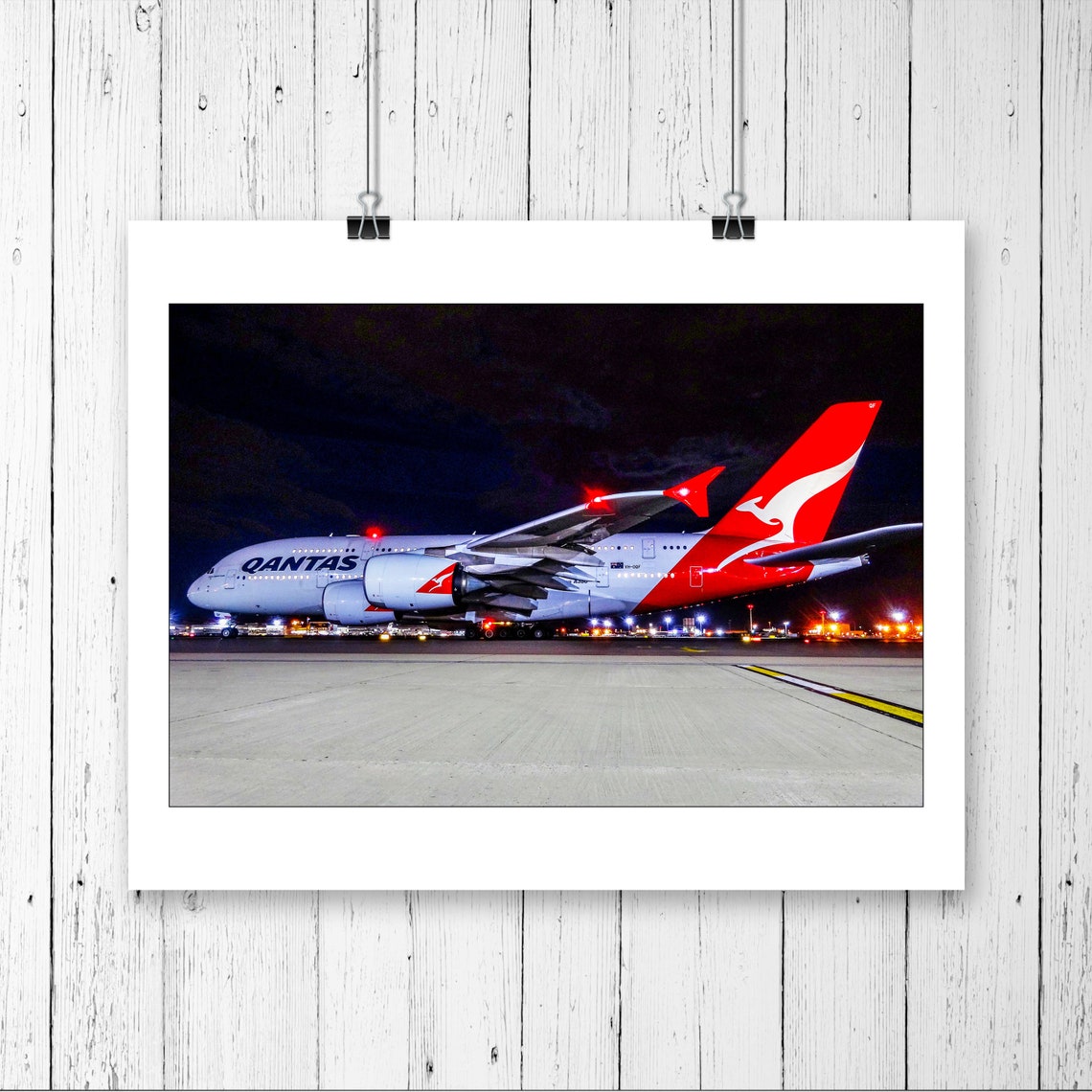 Qantas Airbus A380 Aviation Memorabilia Art Decor Poster Print, Husband ...