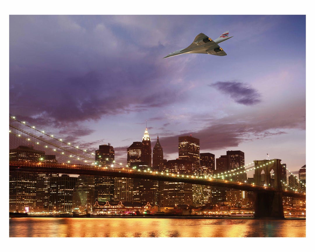British Airways Concorde Postcard - Flying Over New York City Manhattan ...