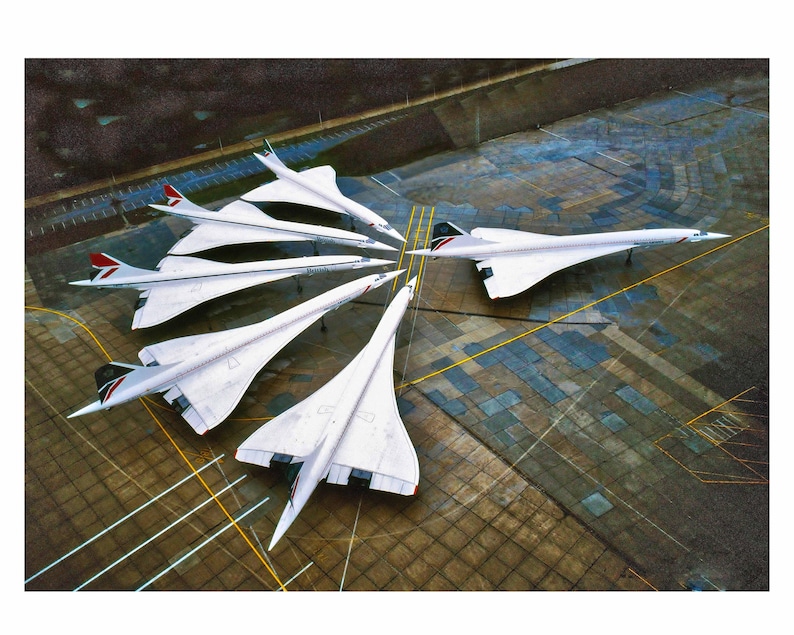 British Airways Concorde on the Ground Aviation Memorabilia Art Decor ...
