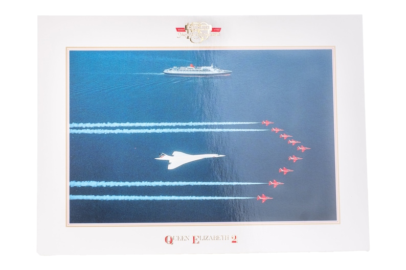Concorde With Red Arrows and QE2 Post Card, Aviation Decor Fathers Day ...