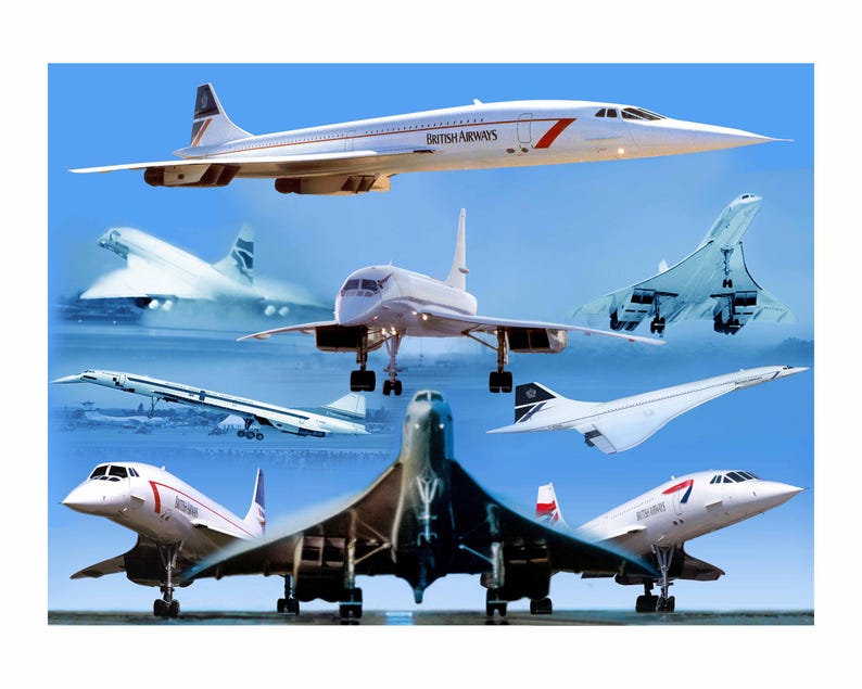 British Airways Concorde Postcard - 40th Anniversary Montage - Etsy