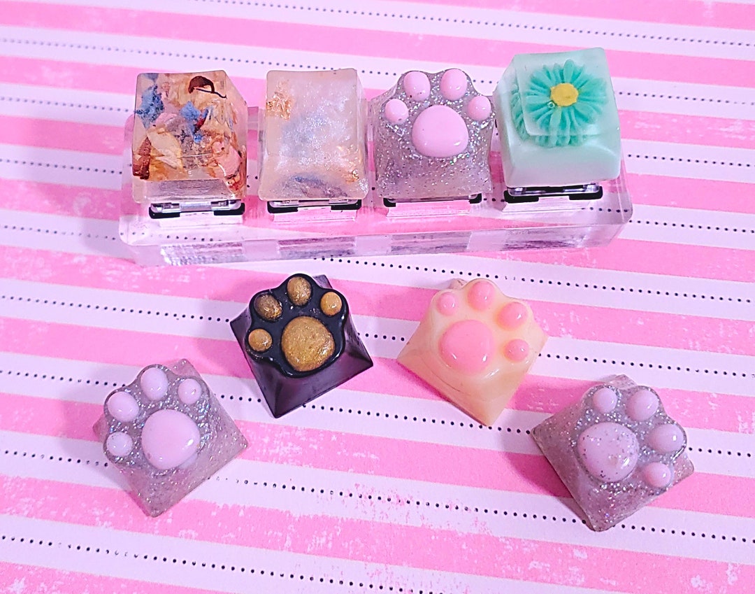 Kawaii Keycaps Cat Paw Keycap Dried Flower Keycap Halo - Etsy