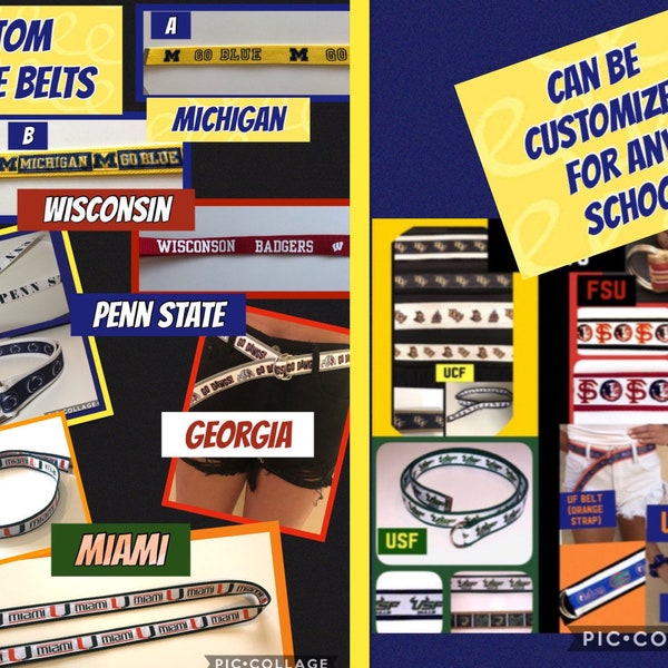 College Belts - Etsy