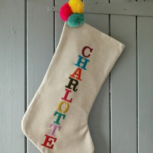 Luxury Personalised Linen Christmas Stocking - Etsy UK
