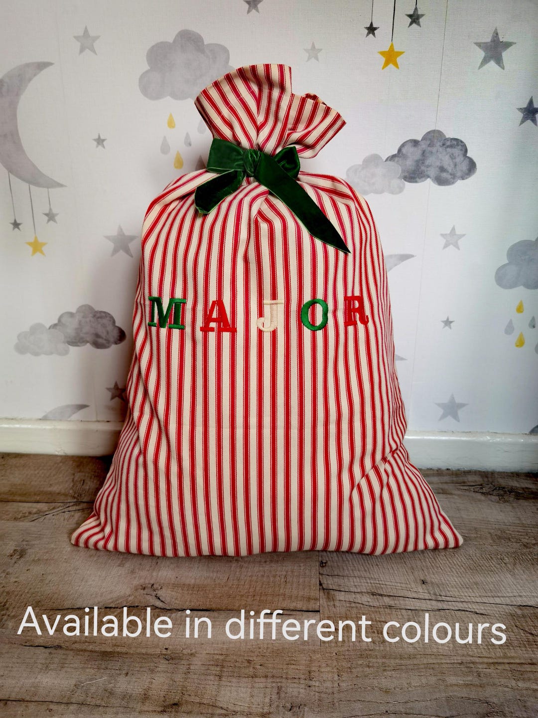 Luxury Red Striped Christmas Sack, Personalised Santa Sack, Custom ...