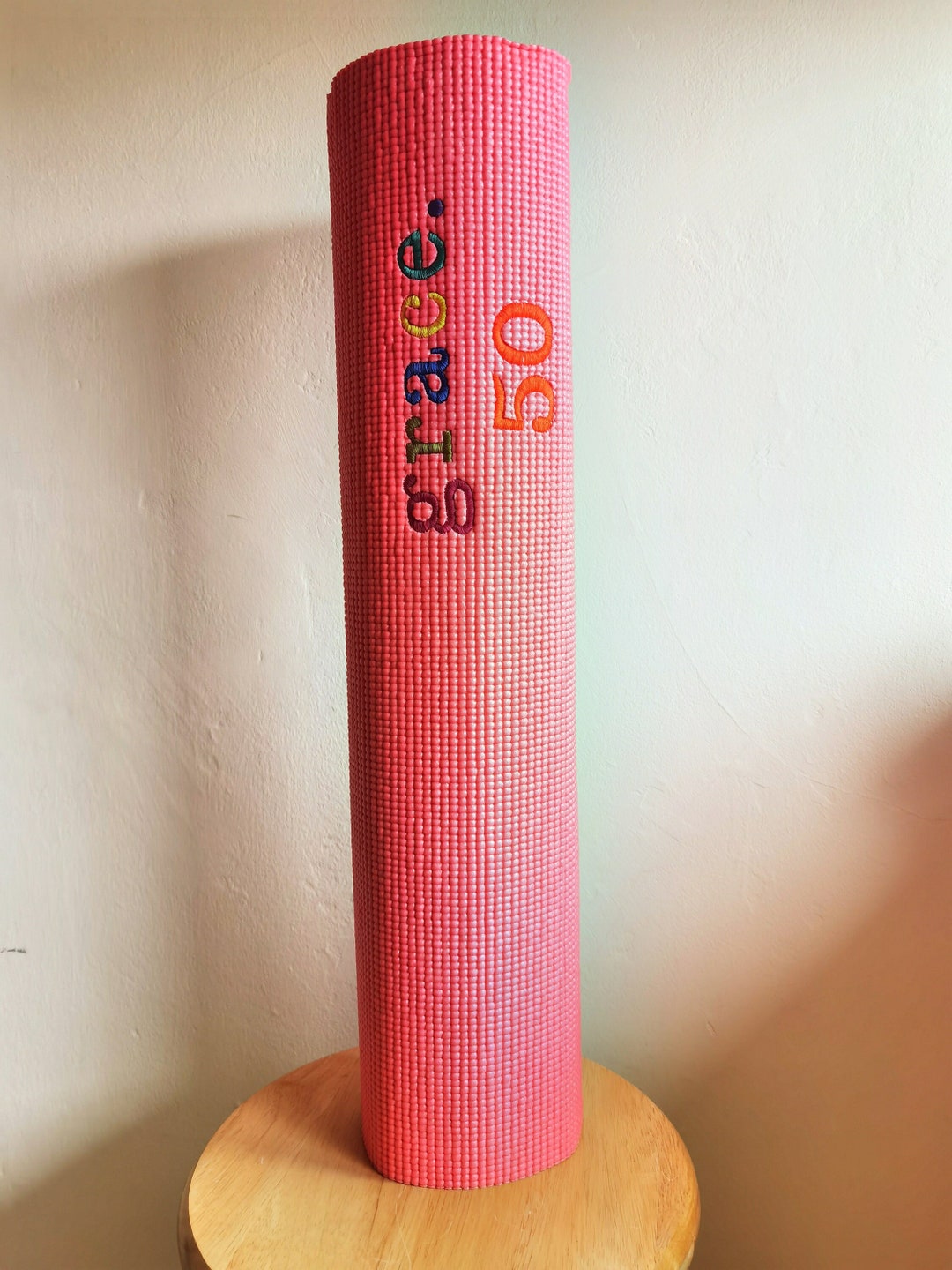 Personalised Yoga Mat, Workout Mat, Yoga Teacher Gift, Embroidered Non ...